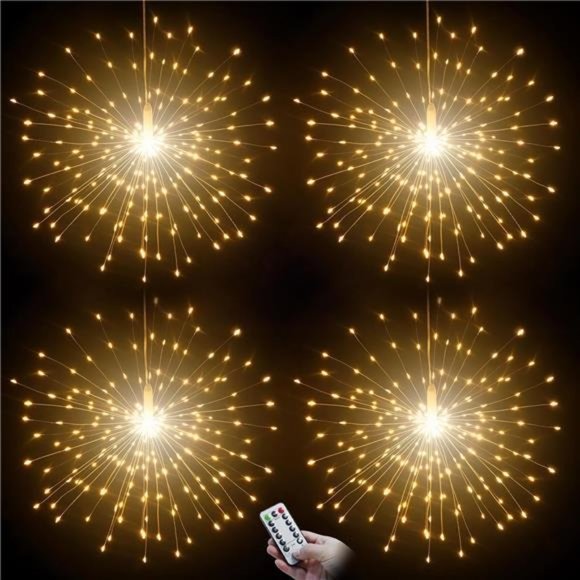 Holiday | 4 Pack 80 Led Firework Lights Diy Starburst Lights Hanging ...